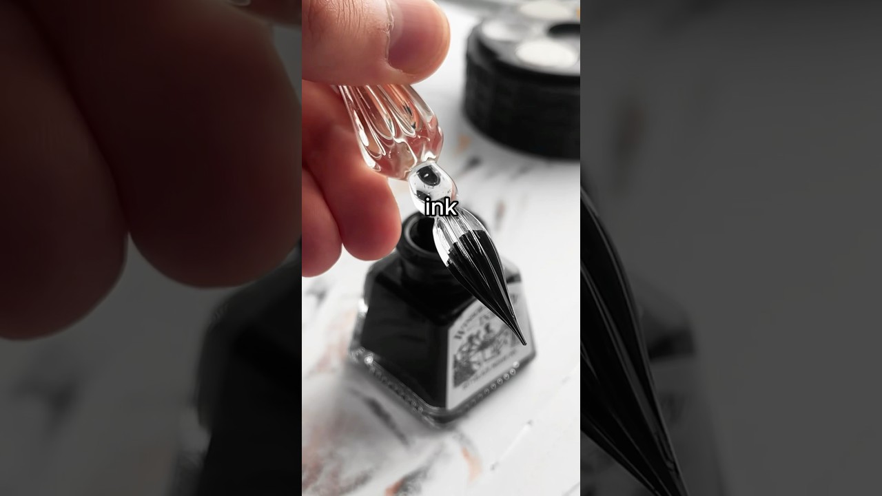 Drawing with a GLASS PEN!! 🧊👀 #artchallenge