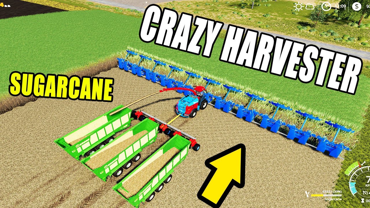 KRONE BigX +50M CRAZY Sugarcane Harvester and Cutter v1.2 - FS 19