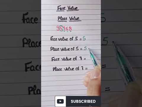 find the place value and face value #short
