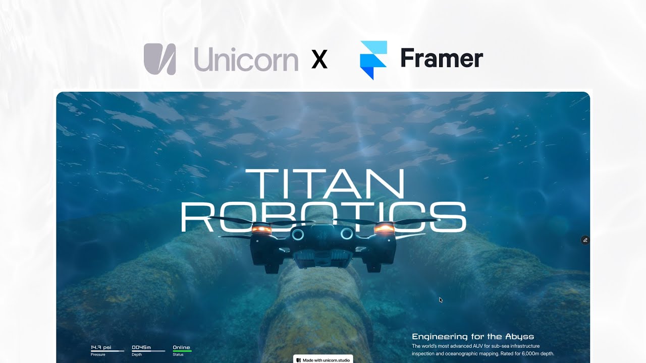 LEARN UNICORN STUDIO + FRAMER FOR WEBSITE