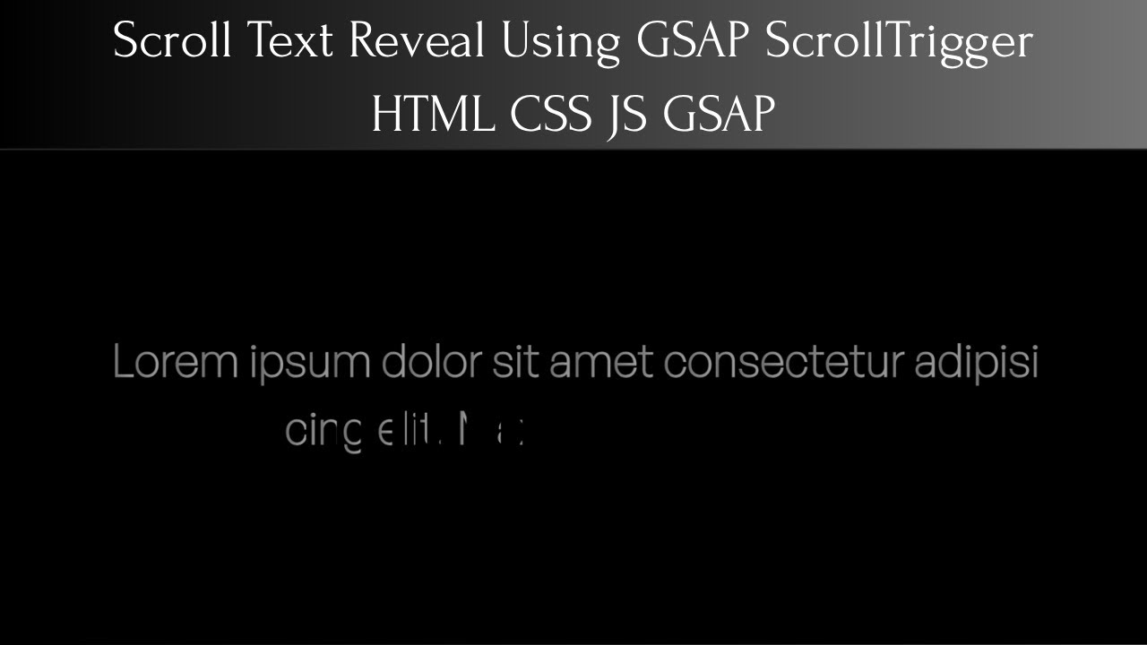 Insane Scroll Text Reveal Using GSAP ScrollTrigger Tutorial! - HTML CSS JS GSAP