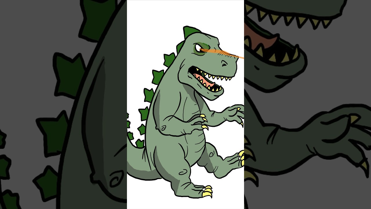 Cartoon quick draw #godzilla #cartoon