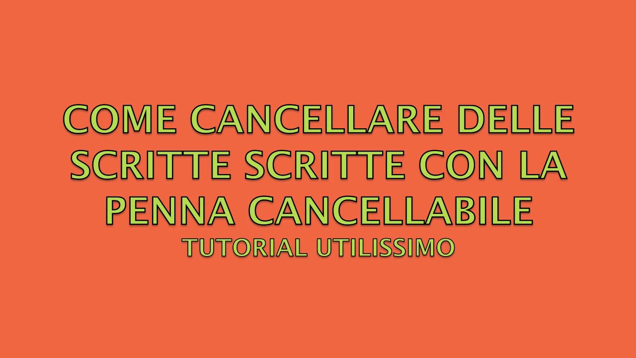 Come cancellare l'inchiostro cancellabile!