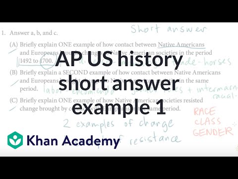 AP US history short answer example 1 | US History | Khan Academy