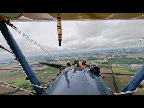 Flying Around ICT (Wichita, KS) on a 1940 World War II Boeing Stearman PT-13 Takeoff/Land Rwy 1-R
