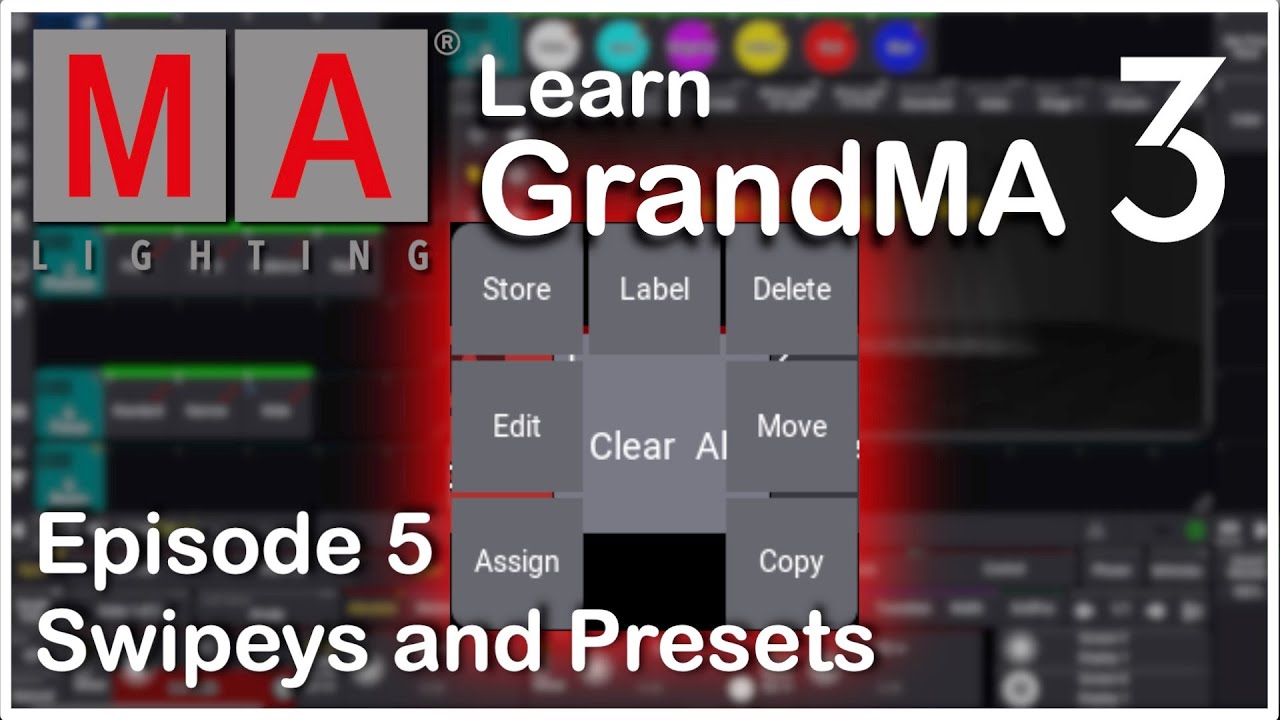 E05 - Swipeys and Presets GrandMA3 Programming tutorial