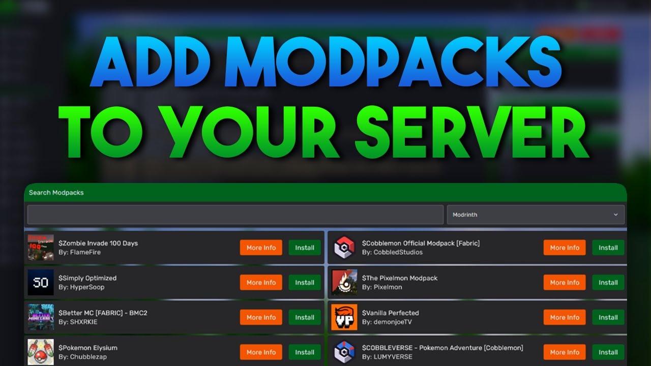 How To Install Modpacks On Your Minecraft Server