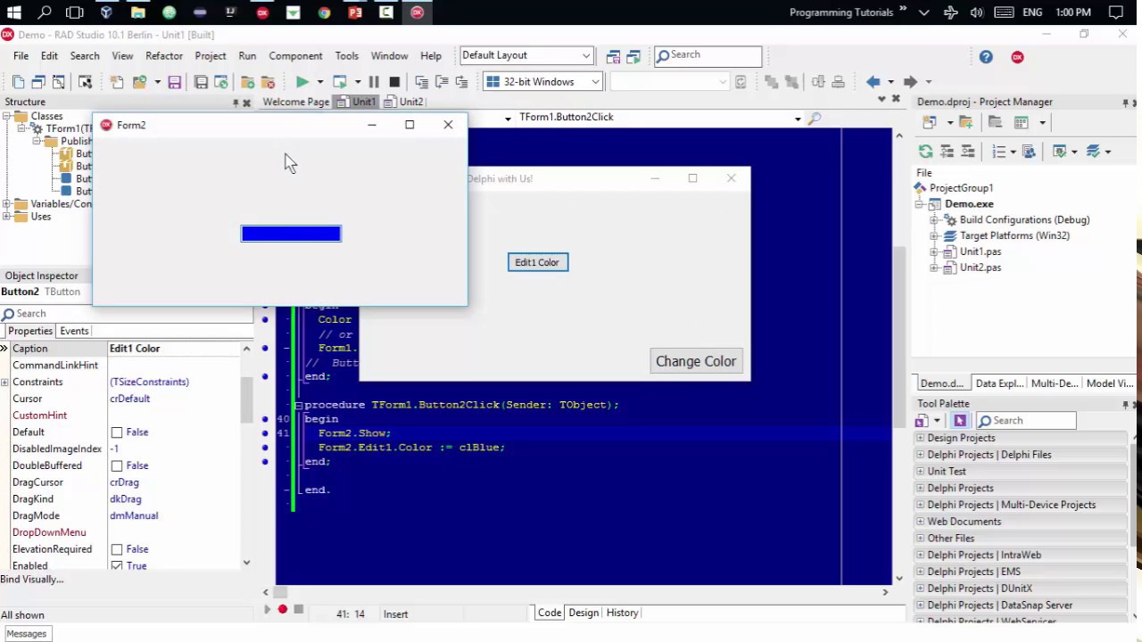 Delphi Programming Tutorial - 1.1 - Using the object model