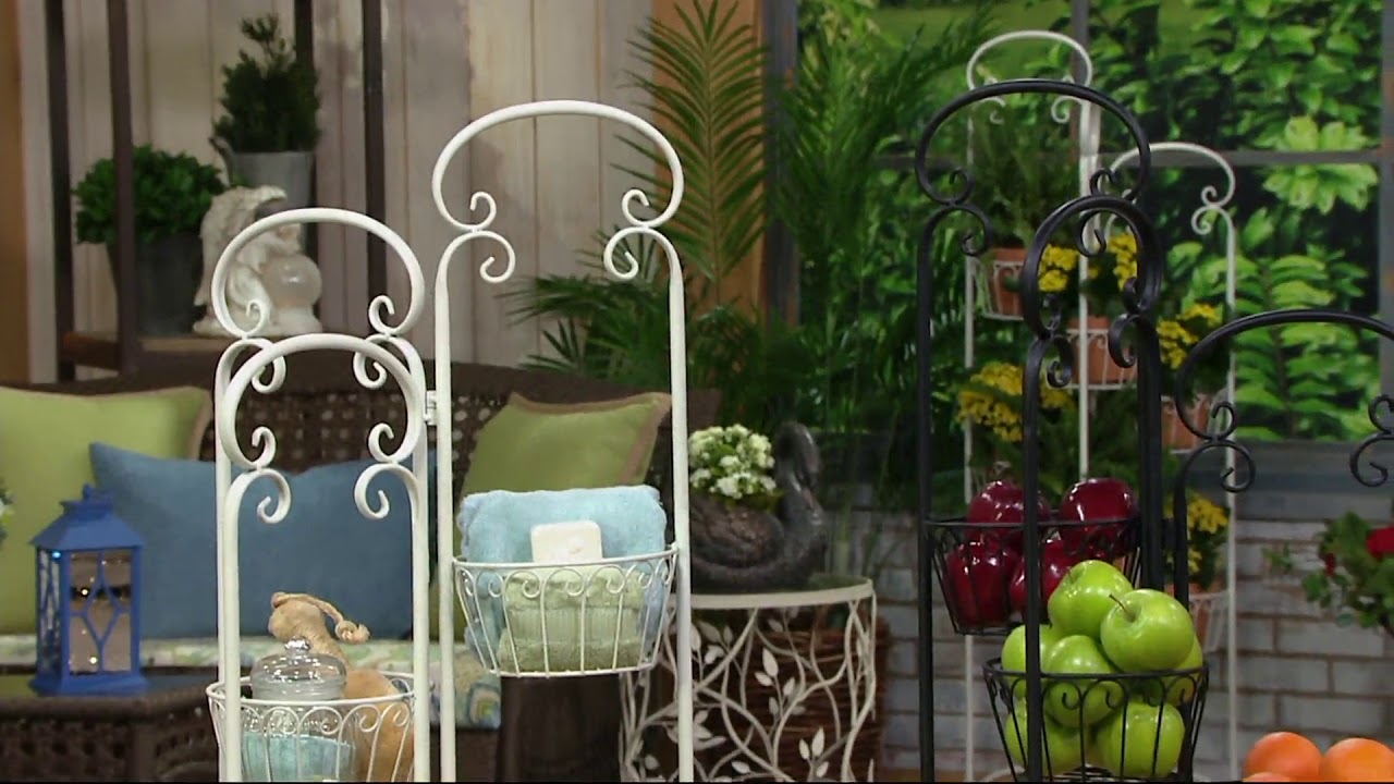 Indoor/Outdoor 6-Basket Wrought Iron Planter by Valerie on QVC