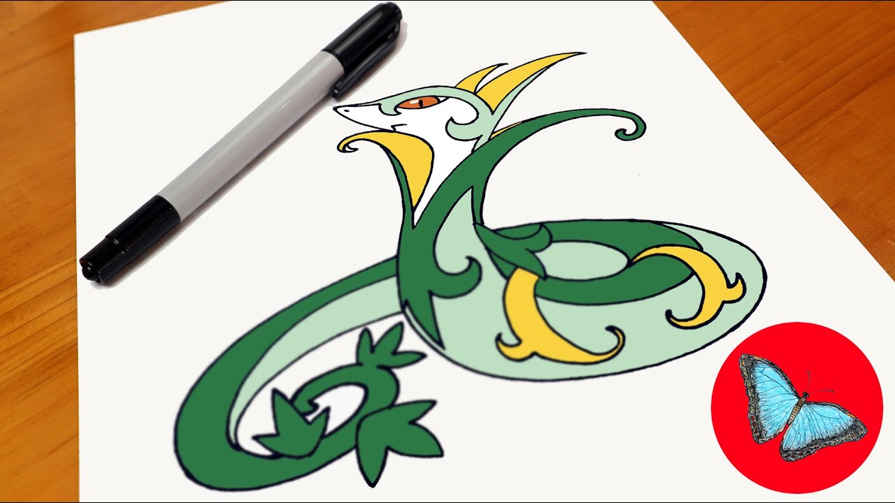 How To Draw Pokemon - Serperior Easy Step by Step