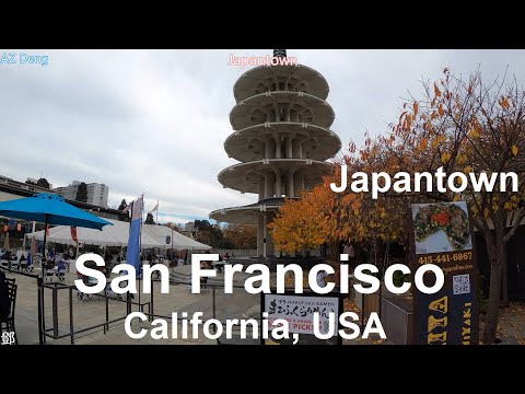 4K Walking Tour of Japantown San Francisco California USA - Autumn / Winter 2020