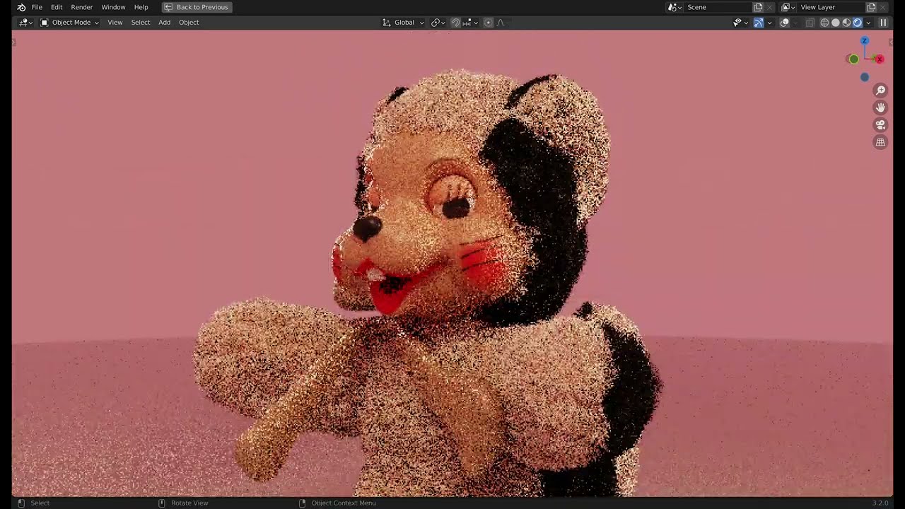 Skunk 3D model Blender lighting