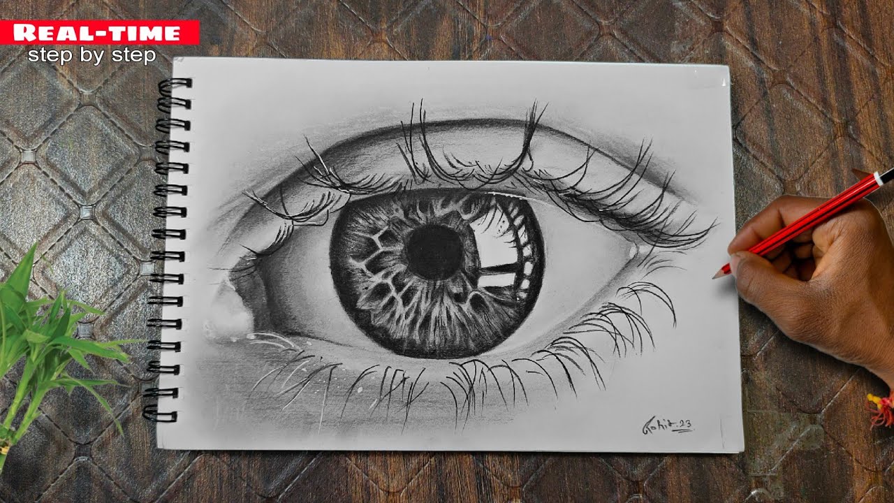 How to draw Realistic eye | Hyper realistic eye tutorial || Real time video