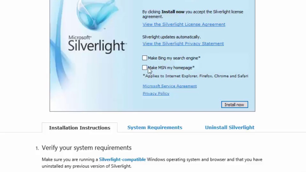 Silverlight - How to Install or Update