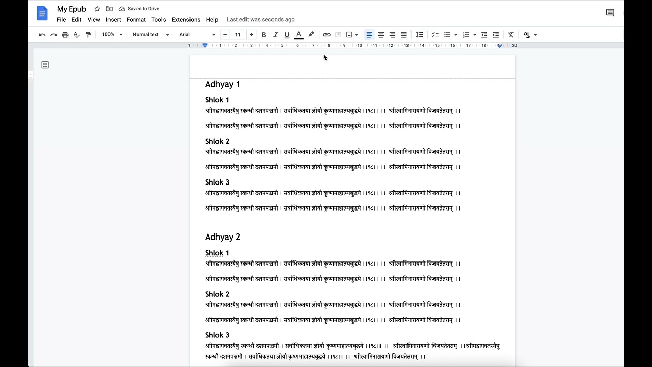 Create an EPUB/EBook using google docs
