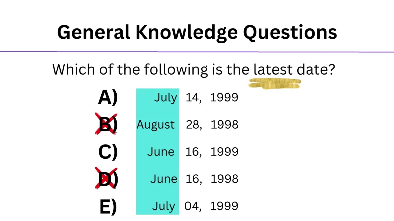 General Knowledge - Cognitive Assessment Question Types Review