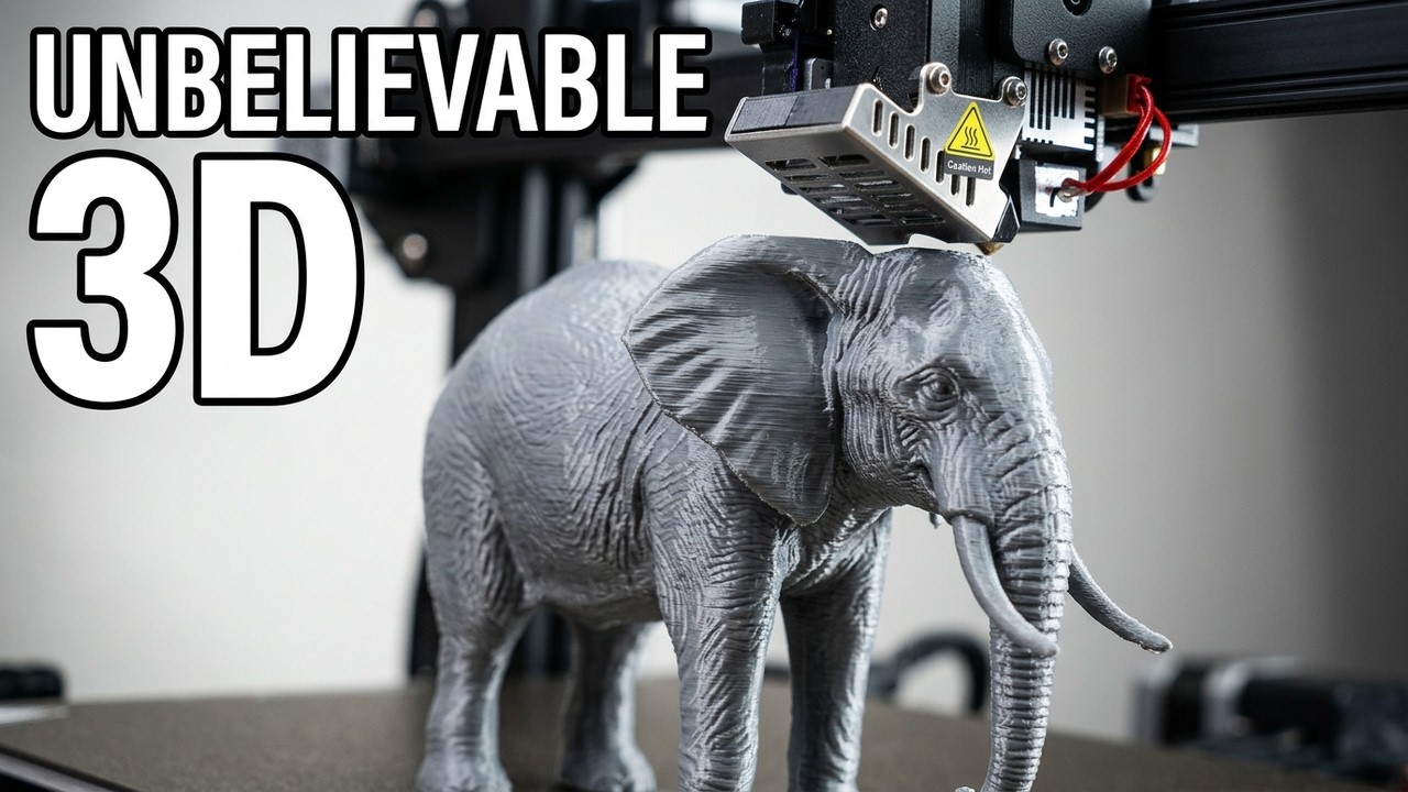 Detailed African Elephant 3D Print Process