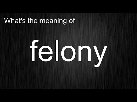 What's the meaning of "felony", How to pronounce felony?
