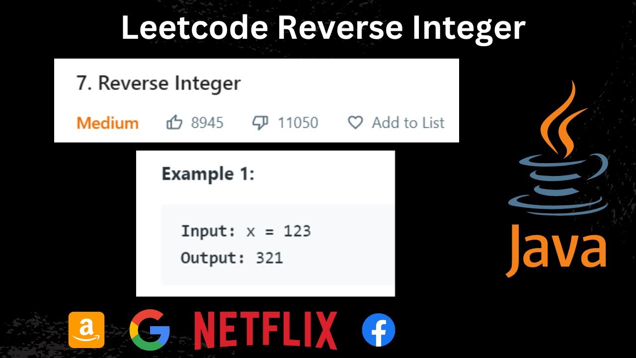 REVERSE INTEGER ( LEETCODE 7 ) SOLUTION IN JAVA | REVERSE INTEGER ANSWER | LEETCODE 7 DISCUSSION