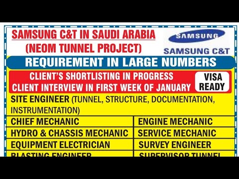 SAMSUNG SAUDIARAB JOBS FREE FOOD SALARY 1LAKH PLUS