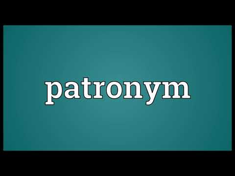 Patronym Meaning | Wordogram