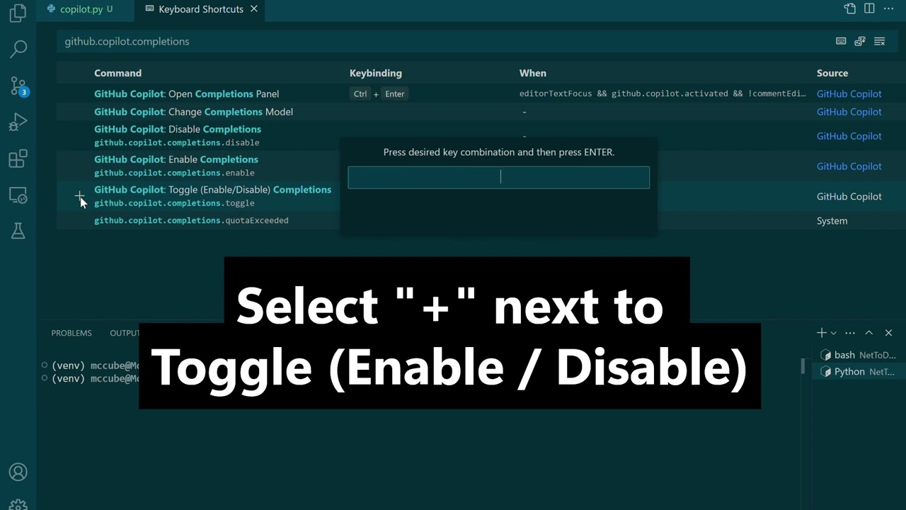 Enable/Disable Github Copilot quickly