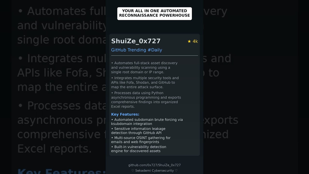 GitHub Trending Repositories: 0x727/ShuiZe_0x727 🇬🇧