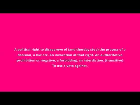 what is the meaning of veto.