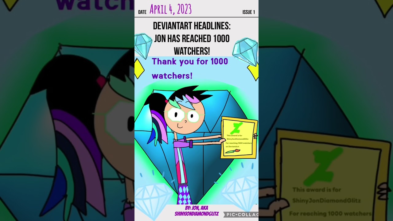 Jon and his 1000 watchers on DeviantArt plaque (1000 watchers milestone) #shorts