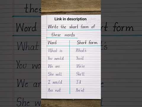 Write the short form of these words