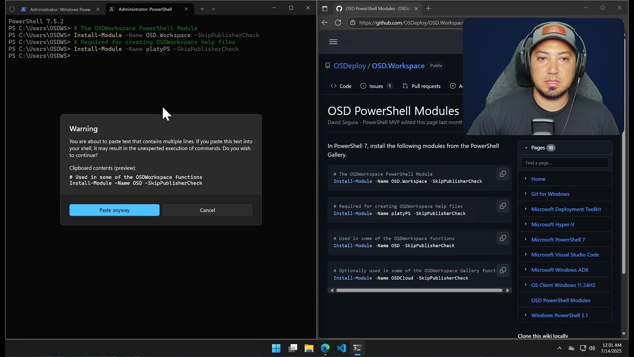 OSDWorkspace Prerequisites: PowerShell Modules