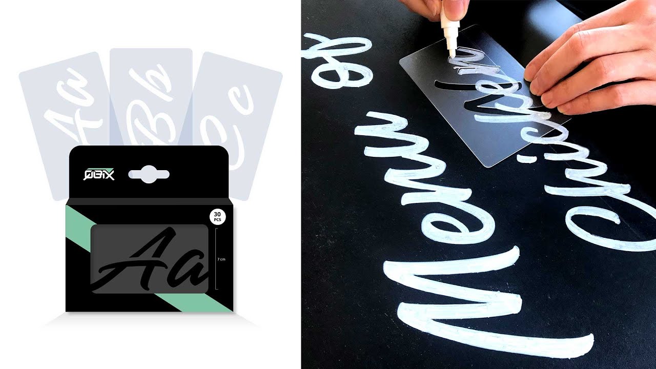 QBIX Deco Letter Stencil Set