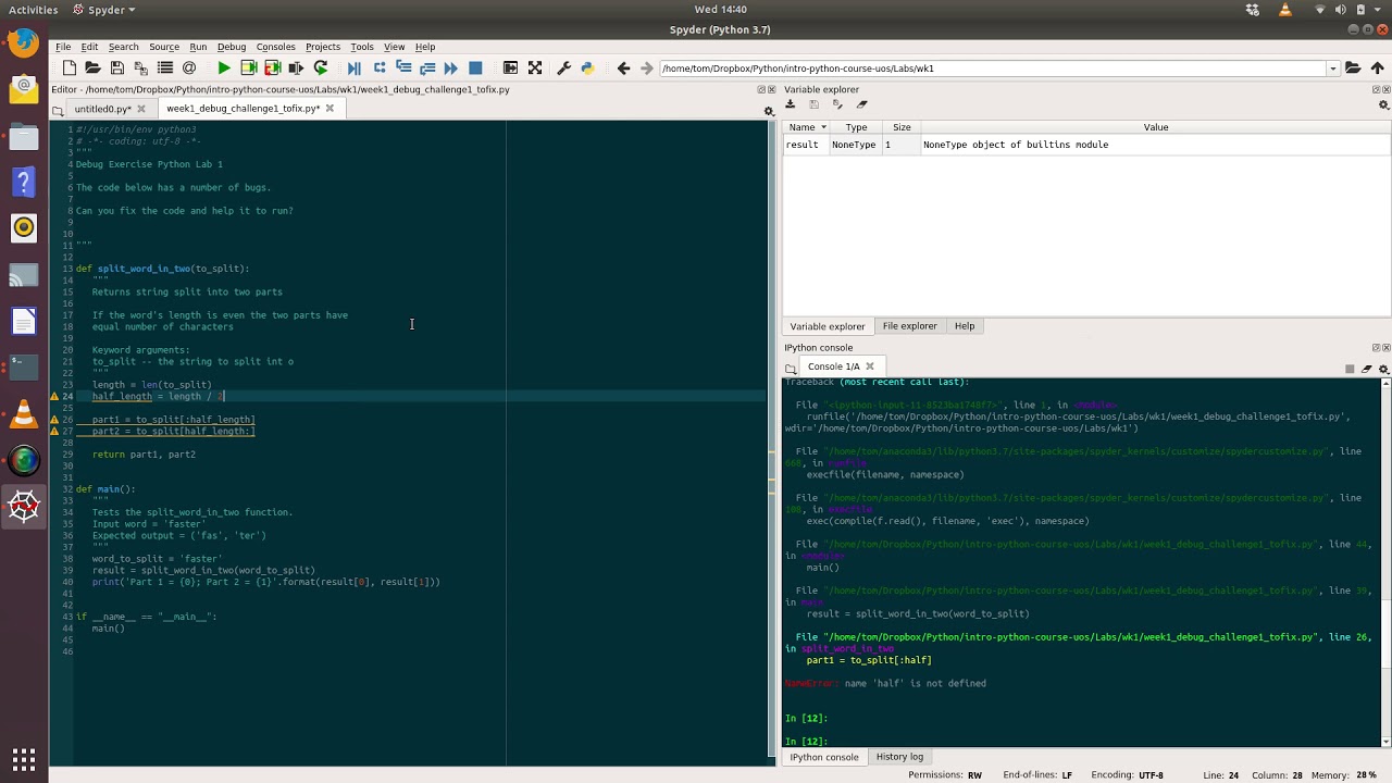 Week 1 Debug Challenge - Solution and Debug Strategy