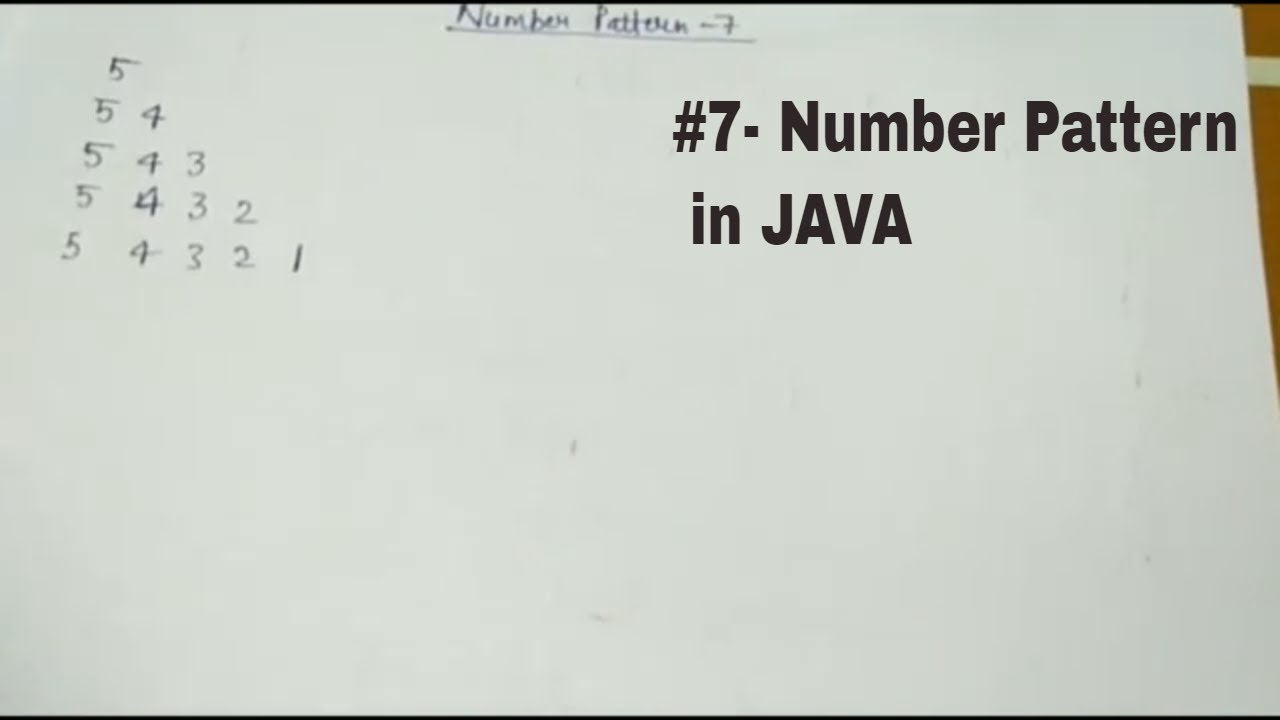7- Number Pattern in JAVA (hindi)