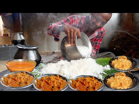 MUKBANG- சுட சுட சோறும் ஆட்டு குடல் கறி குழம்பும் | Mutton boti curry ,white rice ,Egg boti kalaki