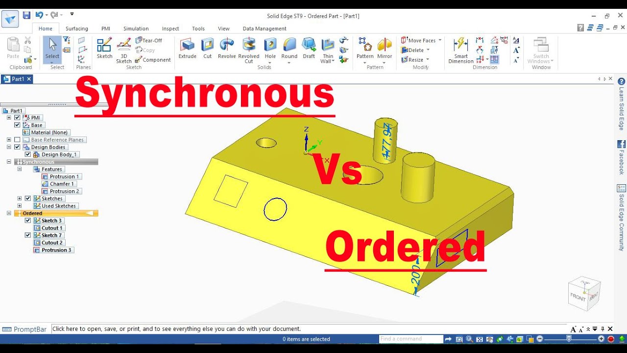 Synchronous Vs Ordered Method in SolidEdge | SolidEdge Synchronous Vs Ordered Modeling System