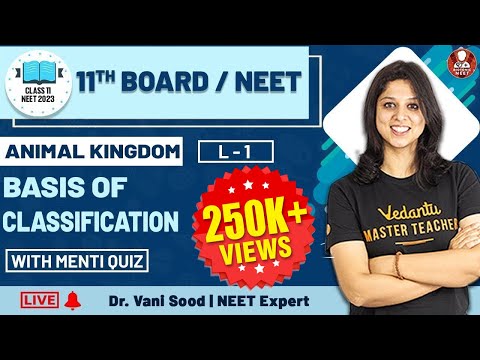 NEET Biology - Animal Kingdom L-1 - Basis of Classification - NEET 2022 ...