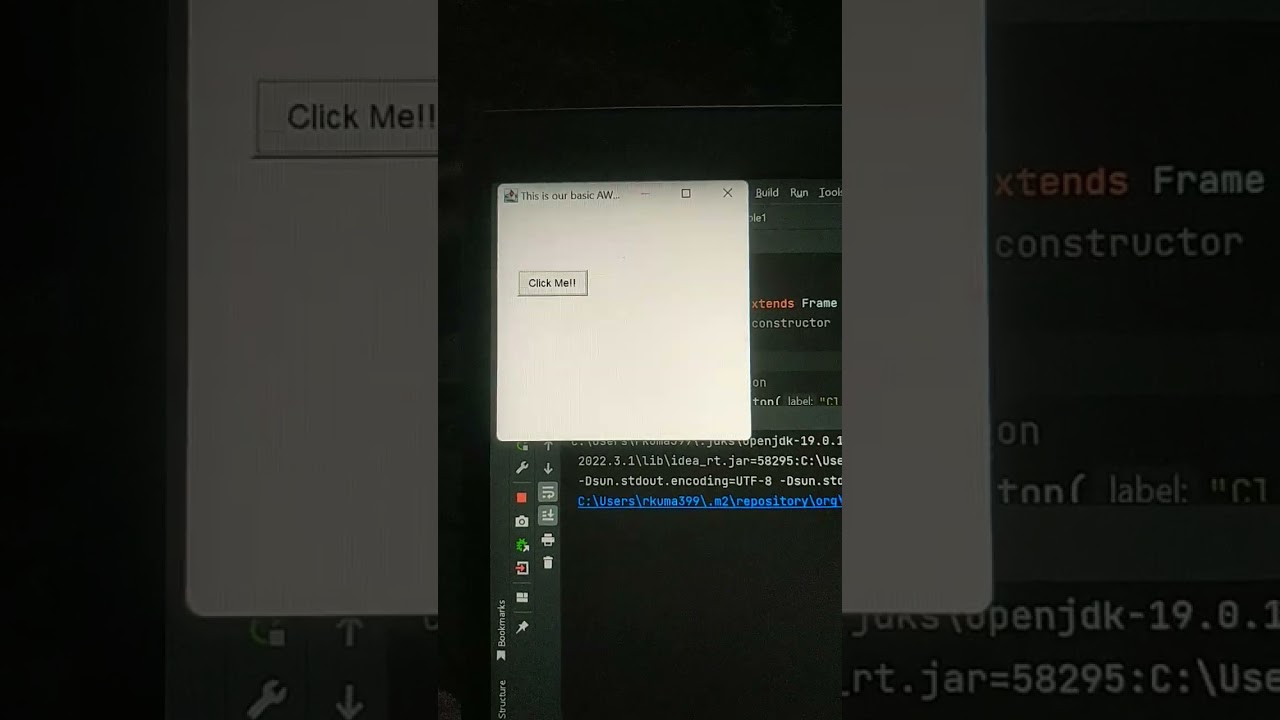 create click button using basics AWT java.
