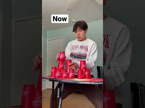 Cup Stacking 7 Years Ago vs. Now #shorts