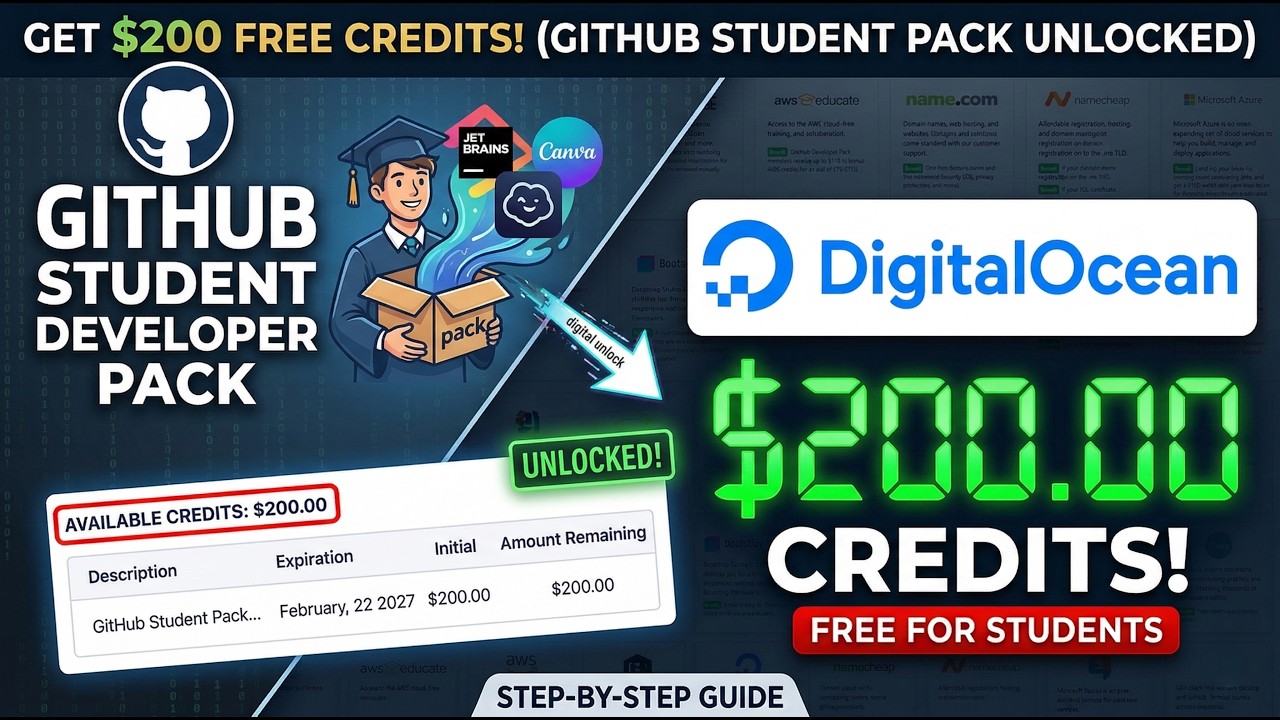 How to Get GitHub Student Developer Pack + $200 Digital Ocean Credits (Step-by-Step)