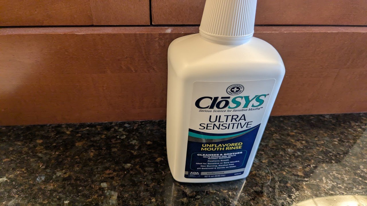 CloSYS Ultra Sensitive Mouthwash, 32 Oz, Alcohol Free Mouthwash, Unflavored Mouth Wash, Dye Free, pH