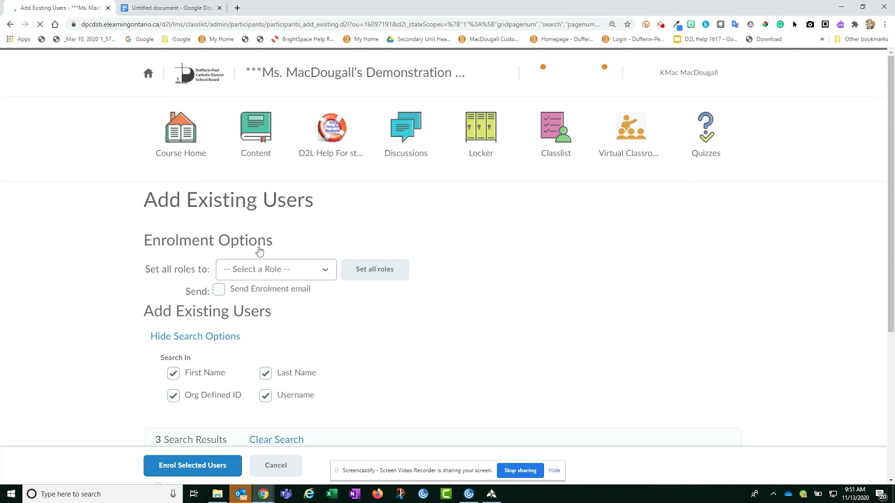 Adding students to your course manually in D2L