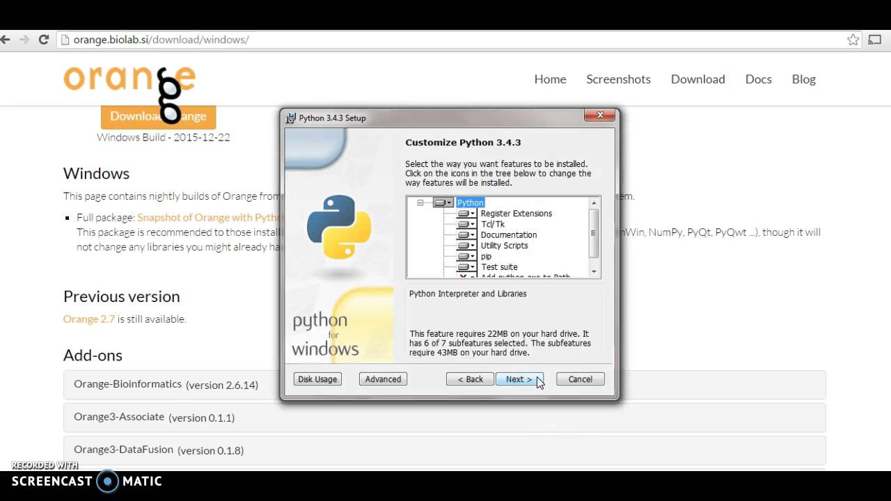 Orange Software Installation