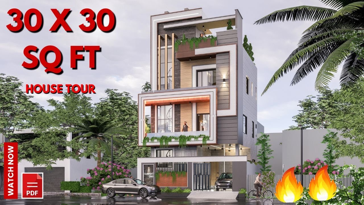 30x30 House plans 3D | 4bhk | 9x9 Meters || DV Studio