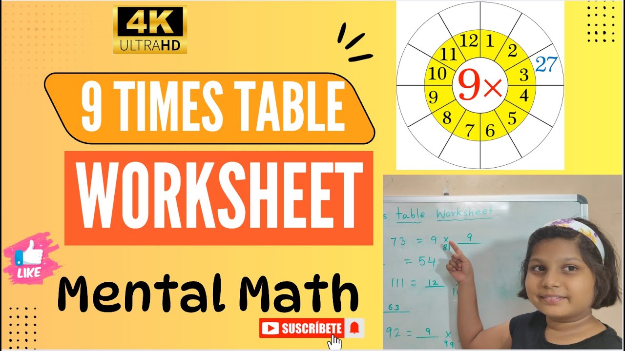 9 Times Table Worksheet | Multiplying by 9 Worksheets | Multiplication Tables | #timestable #maths