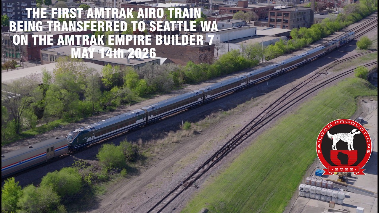The First Amtrak Airo Train Being Transferred To Seattle, WA On Amtrak Empire Builder 7  5-14-2026