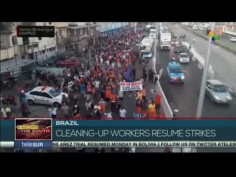 Rio de Janeiro janitorial workers resume strike