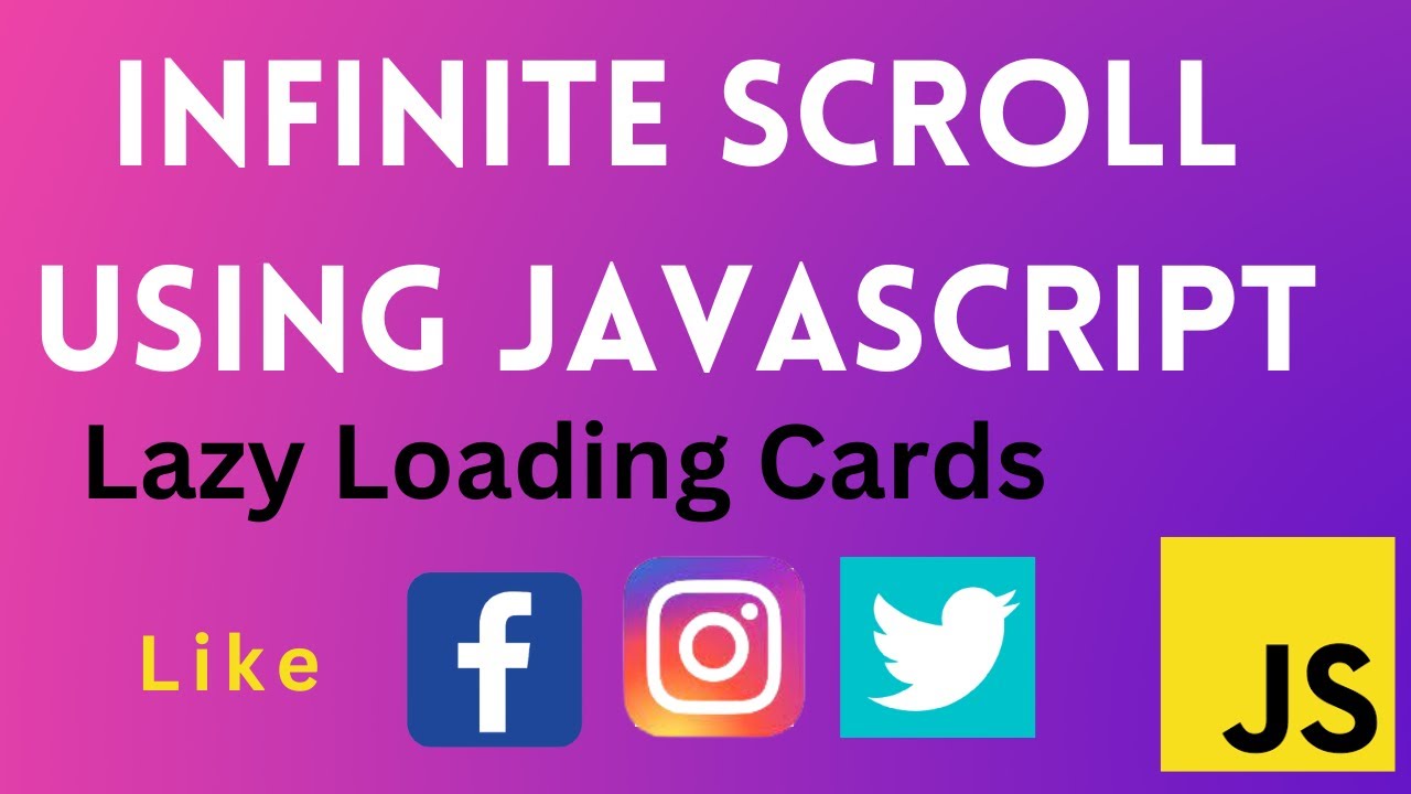 Infinite Scroll lazy loading using JavaScript, CSS, and HTML | Lazy Loading like Facebook, Instagram