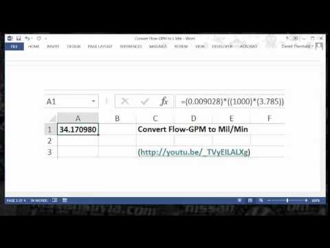 Convert Flow from GPM to L/Min.