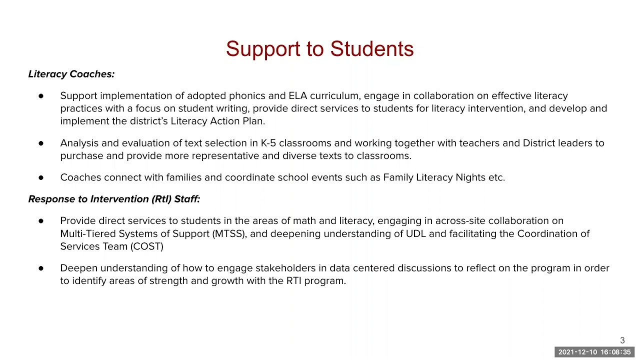 Effective Student Support Program Overview